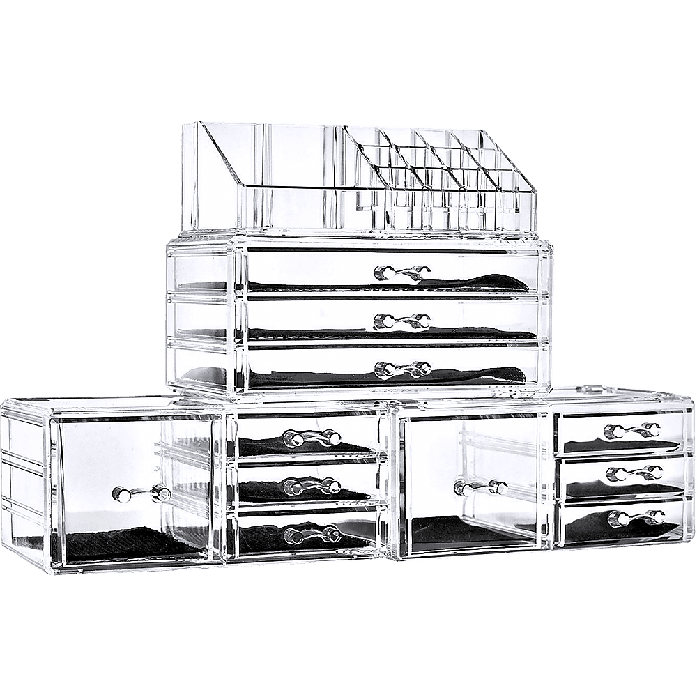 11 Drawers Clear Acrylic Tower Organiser Cosmetic jewellery Luxury Sto