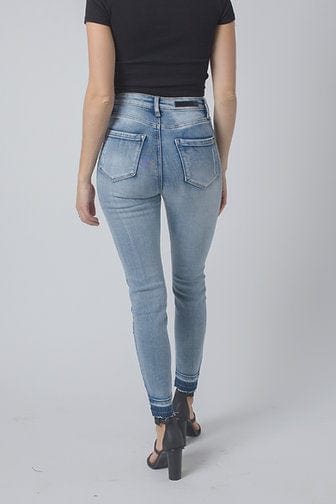 Light Wash Distressed Skinny Wakee Denim Stretch Jean